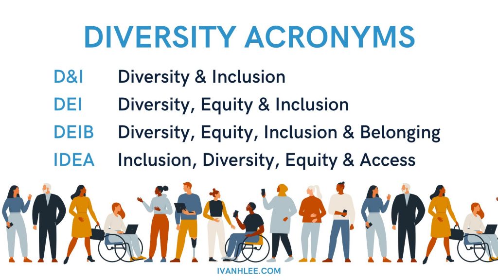 DEI, I&D, DEIB, or IDEA – Various Diversity Acronyms and What They Mean ...